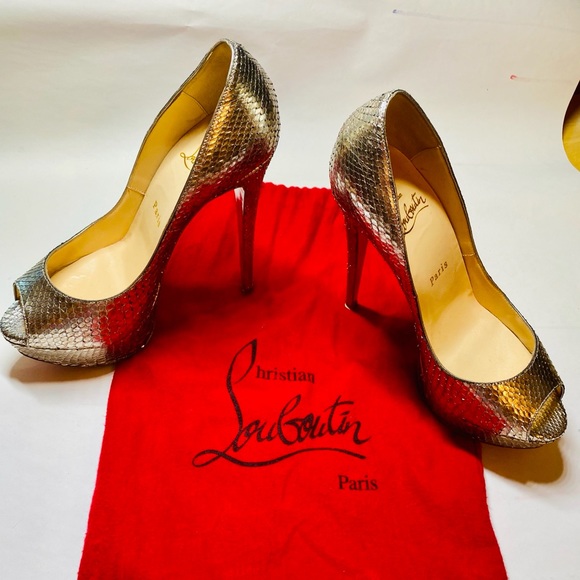 Christian Louboutin | Shoes | Christian Louboutin 5 Lady Peep Python ...
